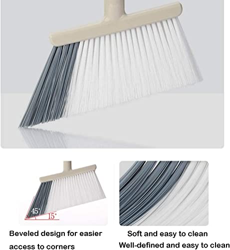 DEPILA NLIAN and Dustpan Set, Self-Cleaning Bristles Adjustable Card Board 47.5-69cm Adjustable Telescopic Pole Ideal for Home Kitchen Office Use dustpan set