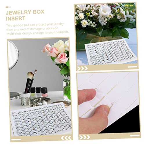 Cabilock 20 Pcs Storage Box Sponge Pad Necklace Display Stand Black Foam Ring Insert Earrings Showcase Tray Ring Display Pad Ring Display Stand Ring Holder Insert White Bracket Lining