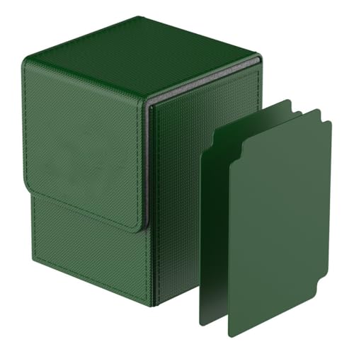 Bheddi Card Deck Box compatible with YGO Cards, Card Holder Cases with 2 Dividers per Holder, Large Size Fit 110 Cards (Exodia) (Green)