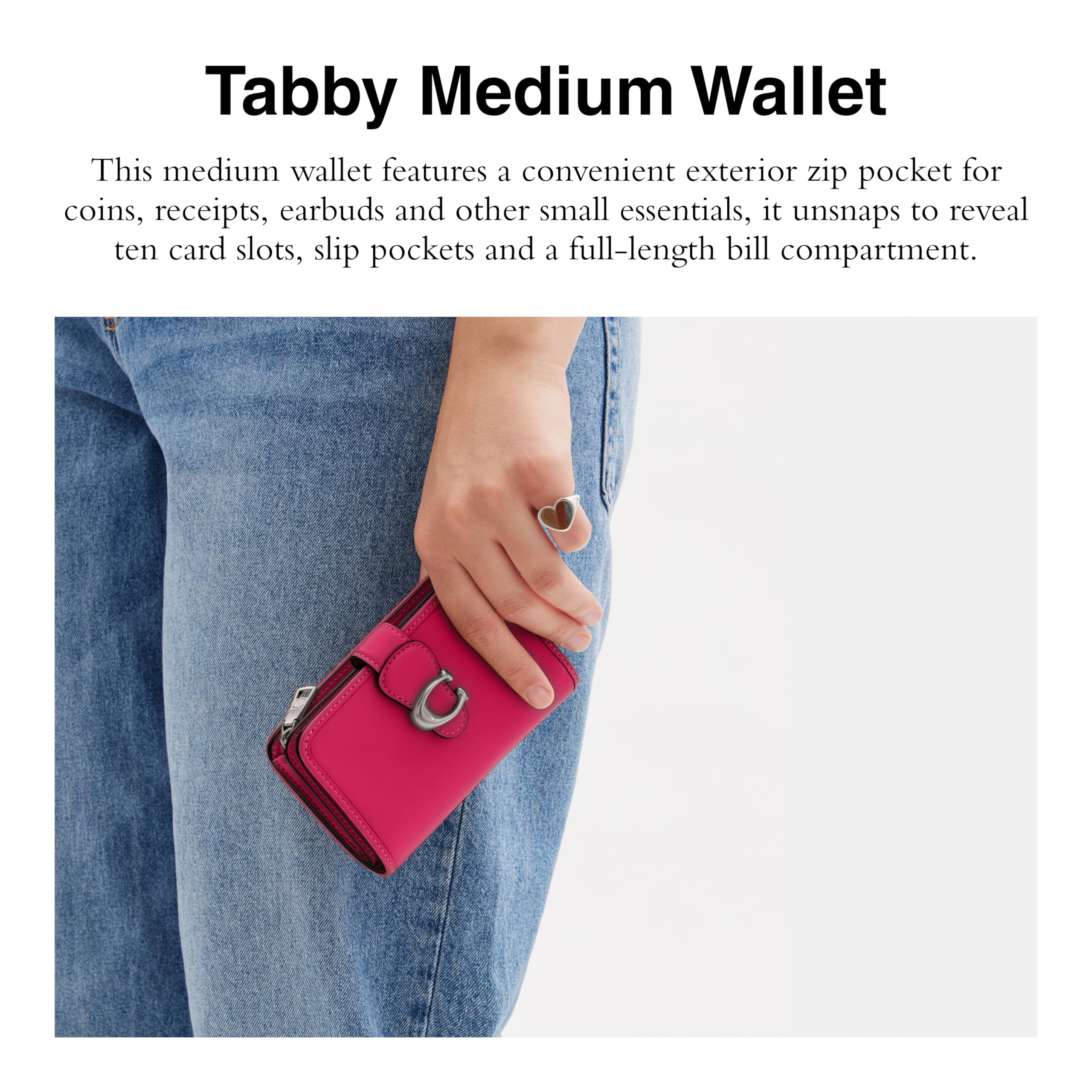 Coach Women's Tabby Medium Wallet, Dragonfruit, One Size