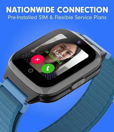 JrTrack 2 SE Smart Watch for Kids by Cosmo | 4G Phone Calling & Text Messaging | SIM Card & Flexible Data Plans | GPS Tracker Watch for Kids | Children’s Smartphone Alternative (Blue)