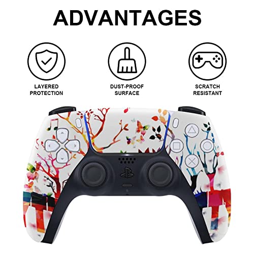 Color Piano Keyboard and Musical Notes Full Protective Skin Cover Design Wrap Decal Sticker Compatible with PS5 Digital Edition Console and Controller