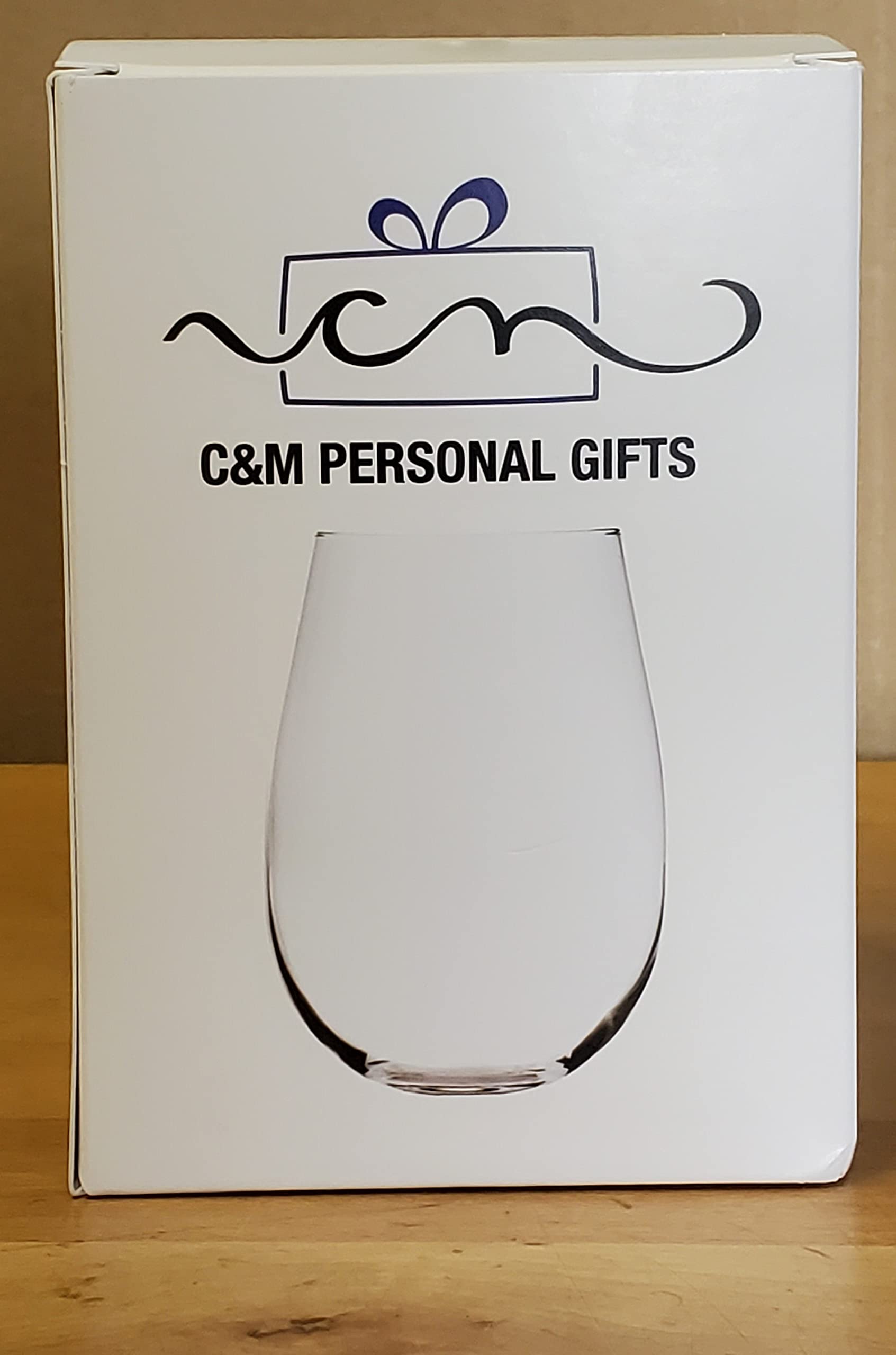 C M Show me your kitties stemless wine glass, Funny wine glass for cat lovers- 17 oz.