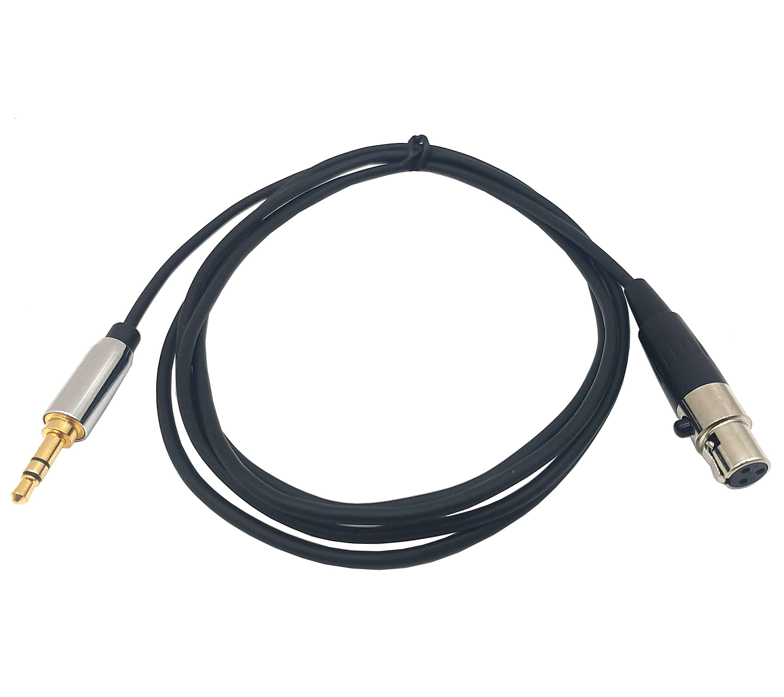 Qaoquda 3.5mm to Mini XLR Adapter, 1/8" to Mini XLR Cable, 1/8 inch TRS Stereo Audio Male to Mini XLR 3 Pin Female Converter Cable for SLR Cameras, Microphones and More (3.5 M/Mini XLR F 5Feet)