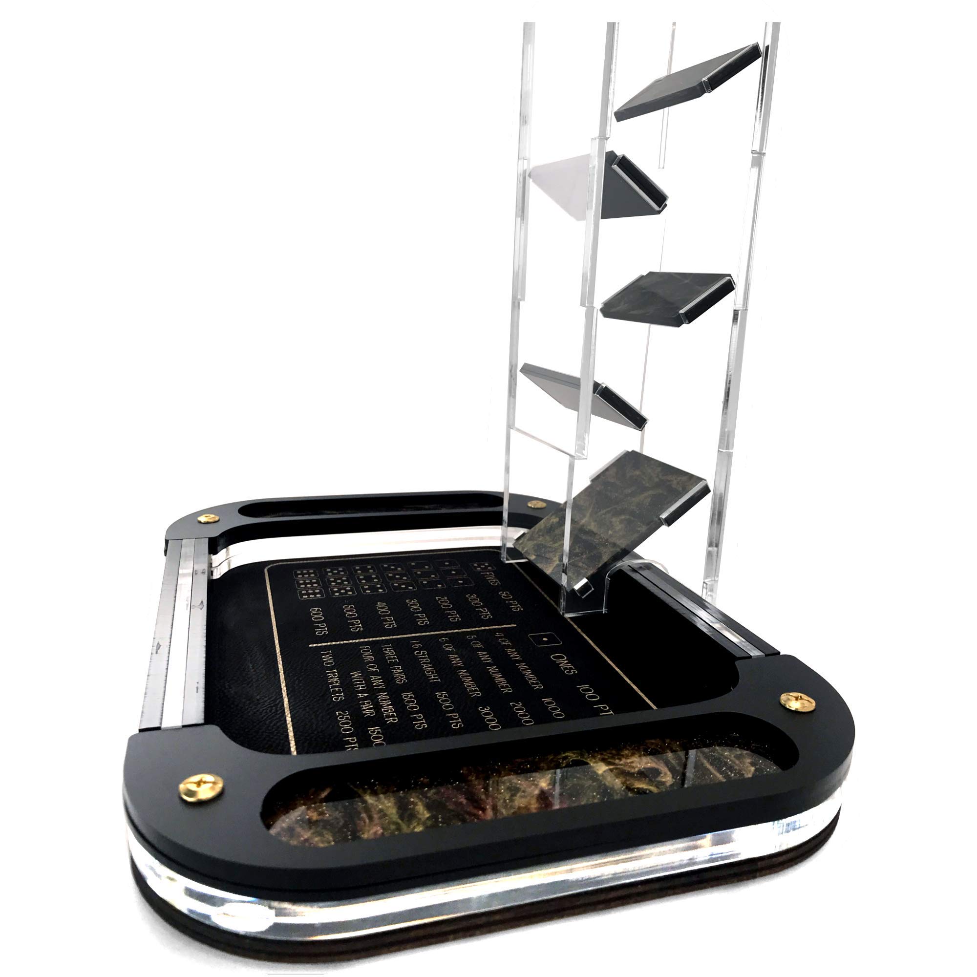 Omega and Mini Mega Dice Tray with Farkle Score - Mini Mega 12" Nebula Stardust