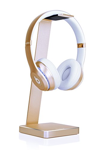 LUXA2 E-One Gold Solid-Metal Aluminum Universal Gaming Headphone Stand/Hanger/Holder for Headsets Display HO-HDP-ALE1GD-00