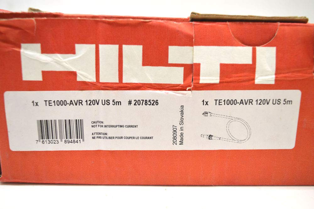 HIlti 2078526 Supply Cord TE 1000-AVR 120V 5m Drilling Demolition