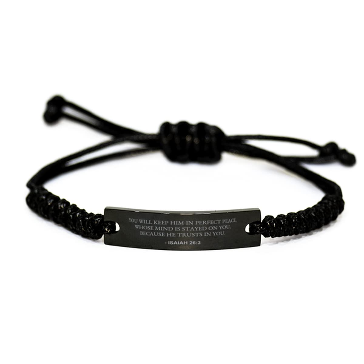 Bible Verse Rope Bracelet, Isaiah 26:3 You Will Keep Him In Perfect Peace, Whose Mind, Christian Encouraging Birthday Christmas Unique Gifts For Men Women Boys Girls Friends