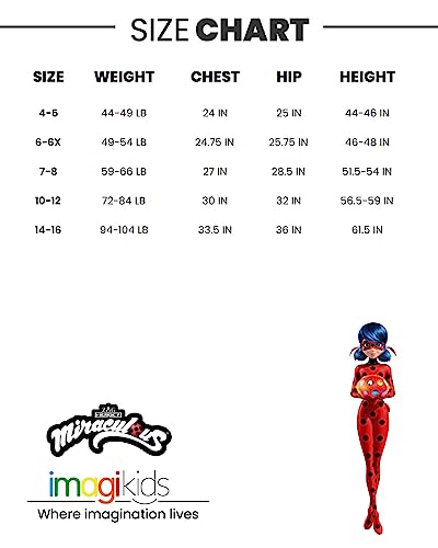 Miraculous Ladybug Little Girls Zip-Up Costume Onesie Pajama Coveralls Red 4-5