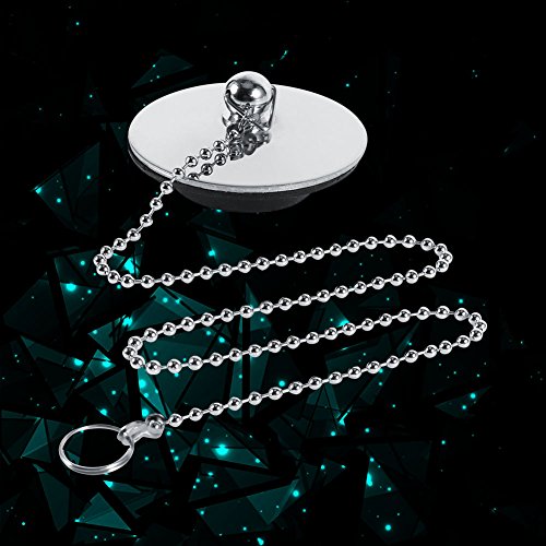 Drain Stopper Bathroom Sink Bathtub Accessories Hair Catcher Trap Strainer,Tub Stopper,Chrome Kitchen Sink Bathroom Bathtub Drain Cover Stopper Solid Metal Waste Plug with Chain