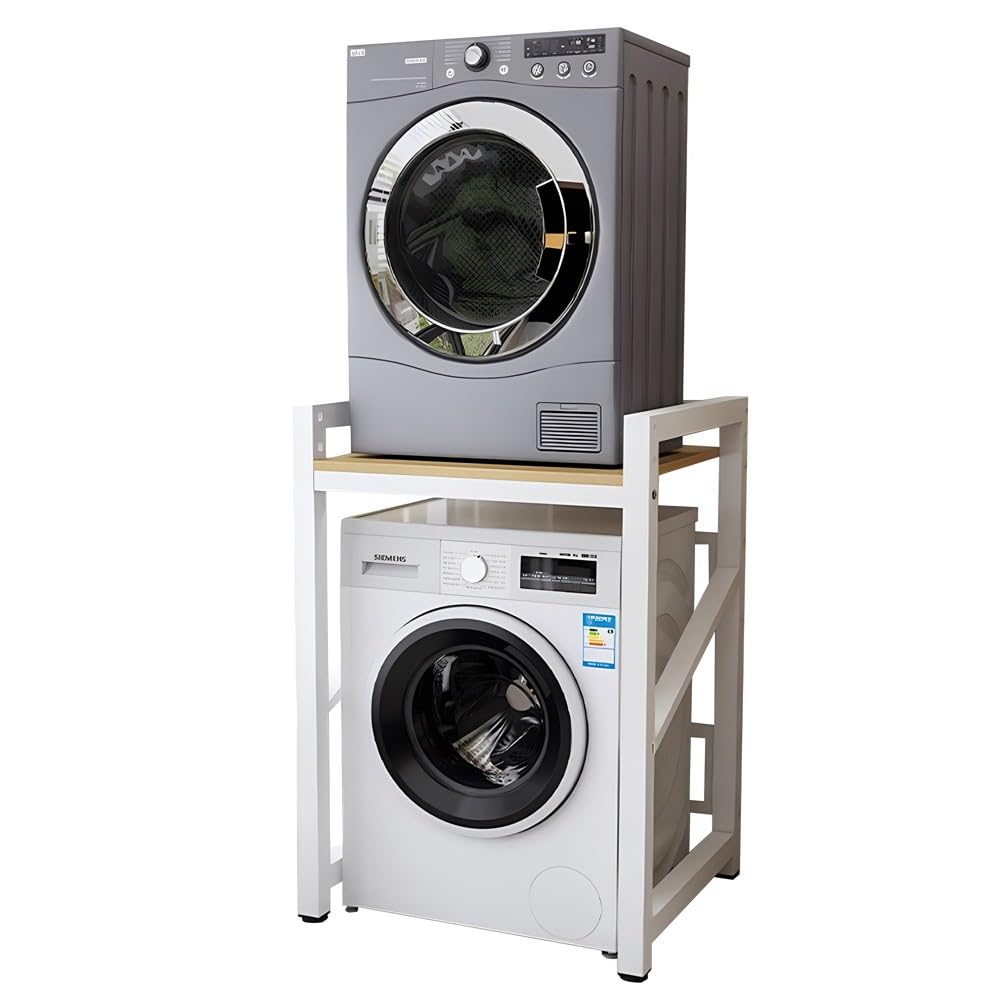 Dkjdssek Washing Machine Storage Rack, Over The Washer and Dryer Storage Shelf, Space Saver Storage Shelf for Washer with Adjustable Shelves, for Bathrooms Laundry Rooms Balconies