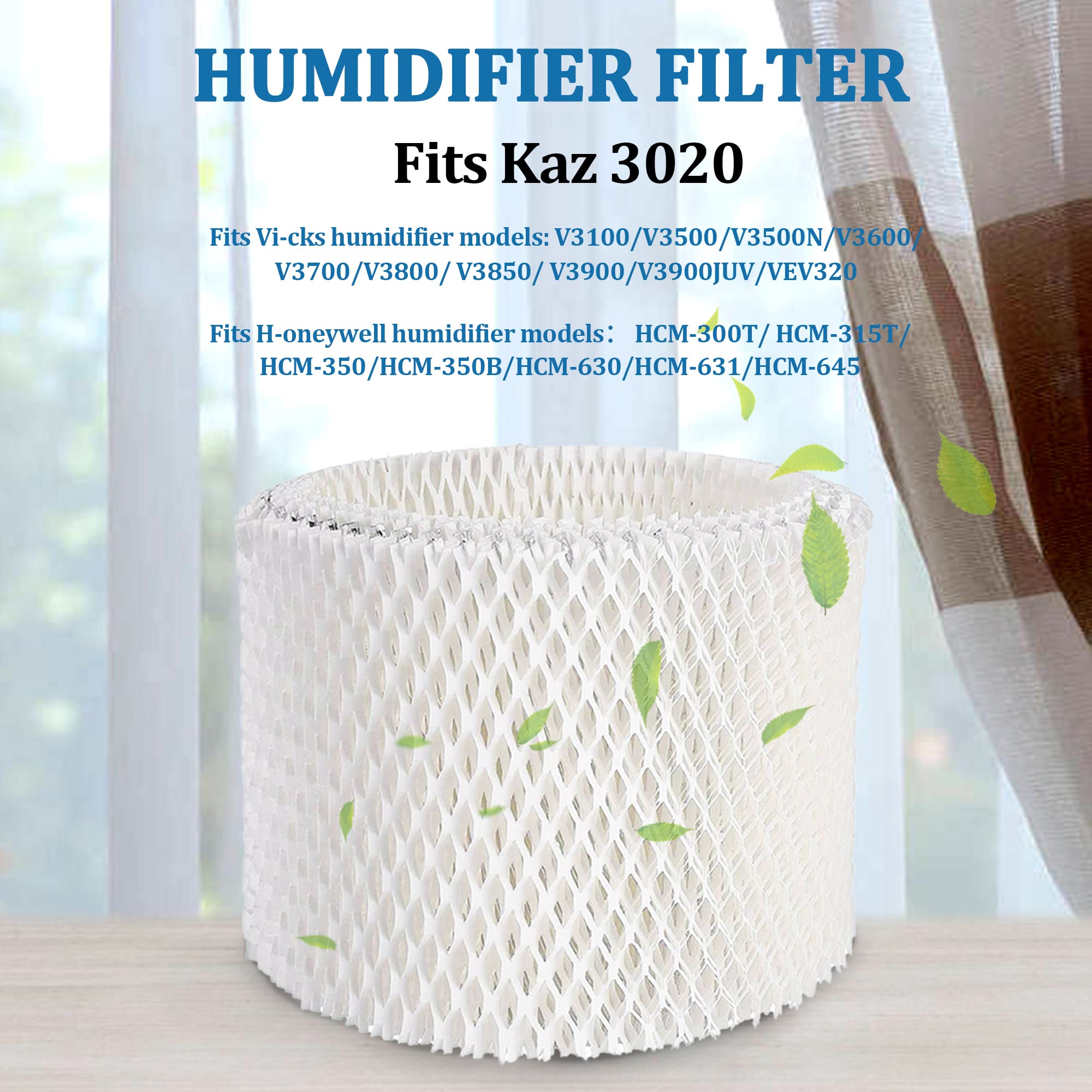 Cenipar WF2 Humidifier Filters Replacement for Vicks V3100, V3500, V3700, βV3900 Enviracaire ECM-500 Sunbeam SCM1118 SCM1119 SCM1120 Series WA-8D Humidifier Filters, 4 Pack