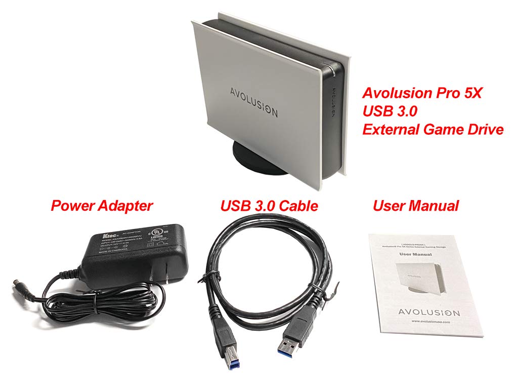 Avolusion PRO-5X Series 3TB USB 3.0 External Gaming Hard Drive for XBOX One Original, S & X (White)