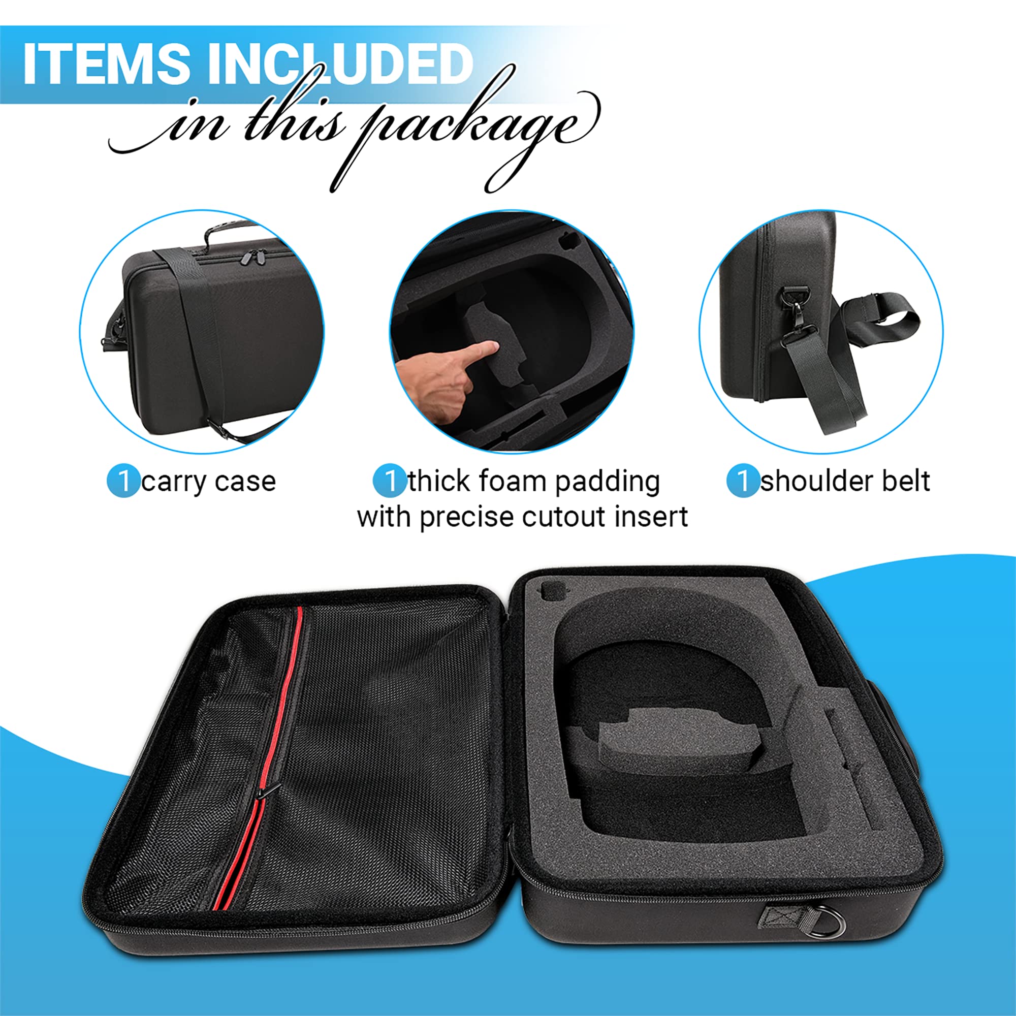 Carry case for Oculus Quest 2 VR Headset Elite Carrying case, Safe Padded Home/Travel Storage Bag Bag for Charger, Cable and Accessories with Foam Insert(Gray)