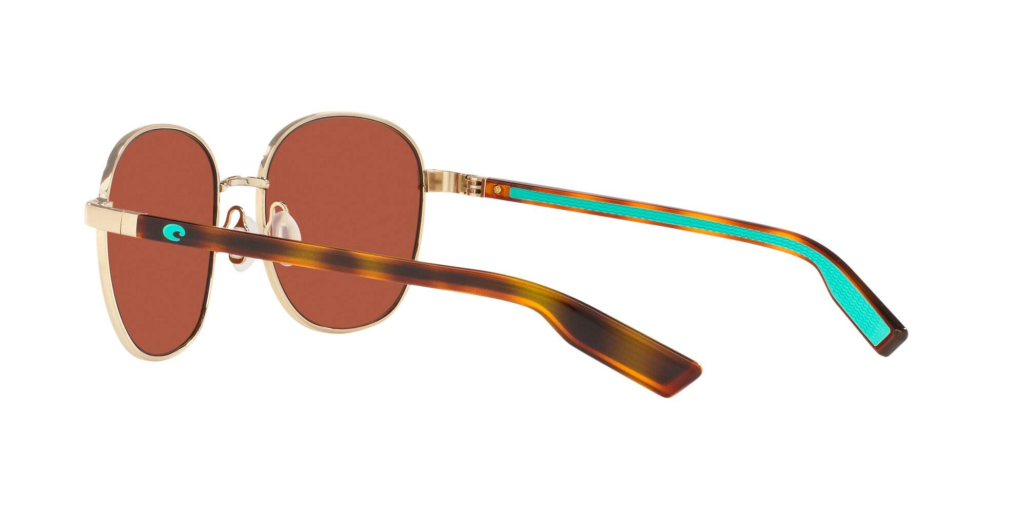 Costa Del Mar Egret Sunglasses, Shiny Gold/Copper Polarized, 55mm