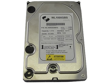 White Label 1TB 64MB Cache 7200RPM SATA2 (3.0Gb/s) 3.5" Desktop Hard Drive (For PC,Mac,CCTV DVR,Server,NAS)- w/ 1 Year Warranty