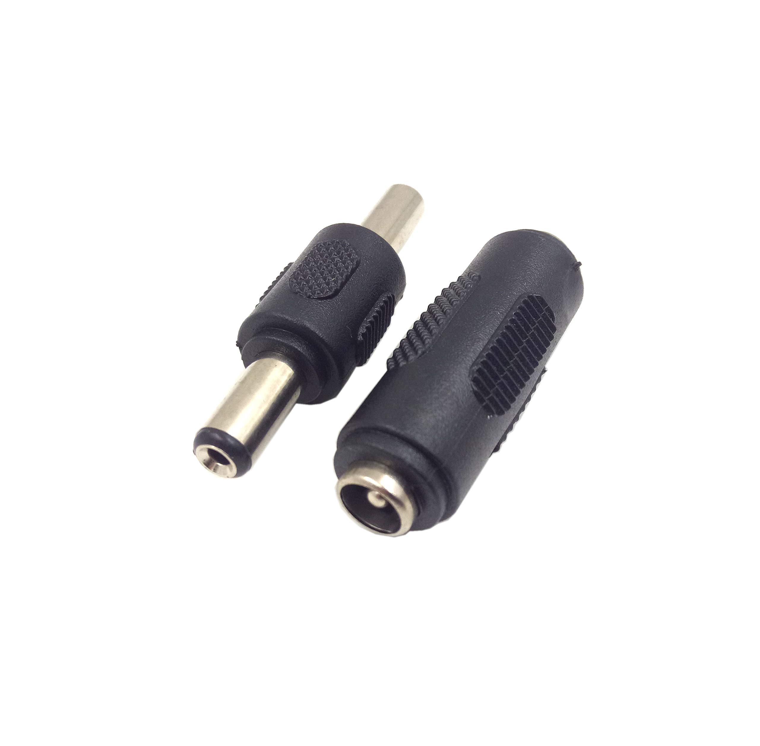 Qaoquda DC 5.5 x 2.1mm Power Adapter, (2 Pairs) DC Power 5.5mm x 2.1mm Female to Female Coupler, Male to Male Coupler, for LED/CCTV Camera