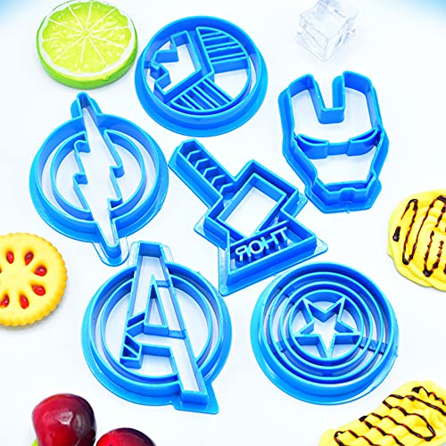 Crethinkaty Plastic Cookie Cutters,6 Pieces Fondant Cutter Set,Cartoon Biscuit Cutter,Cartoon Cookie Impression Cutter,Sugar Craft Cake Decoration