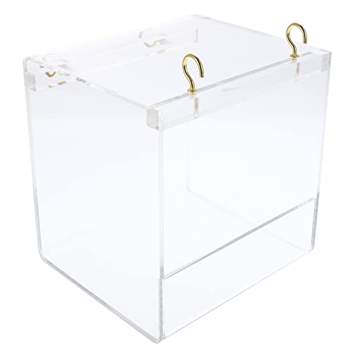 Ipetboom Bath Tray Bath Tray Clear Container Clear Tub Bird Bath for Cage Clear Acrylic Bird Bathtub Parrot Parakeets Shower No Bird Feeder for Cage Bathtub Box Small Bird Parrot Food Tray Food Tray