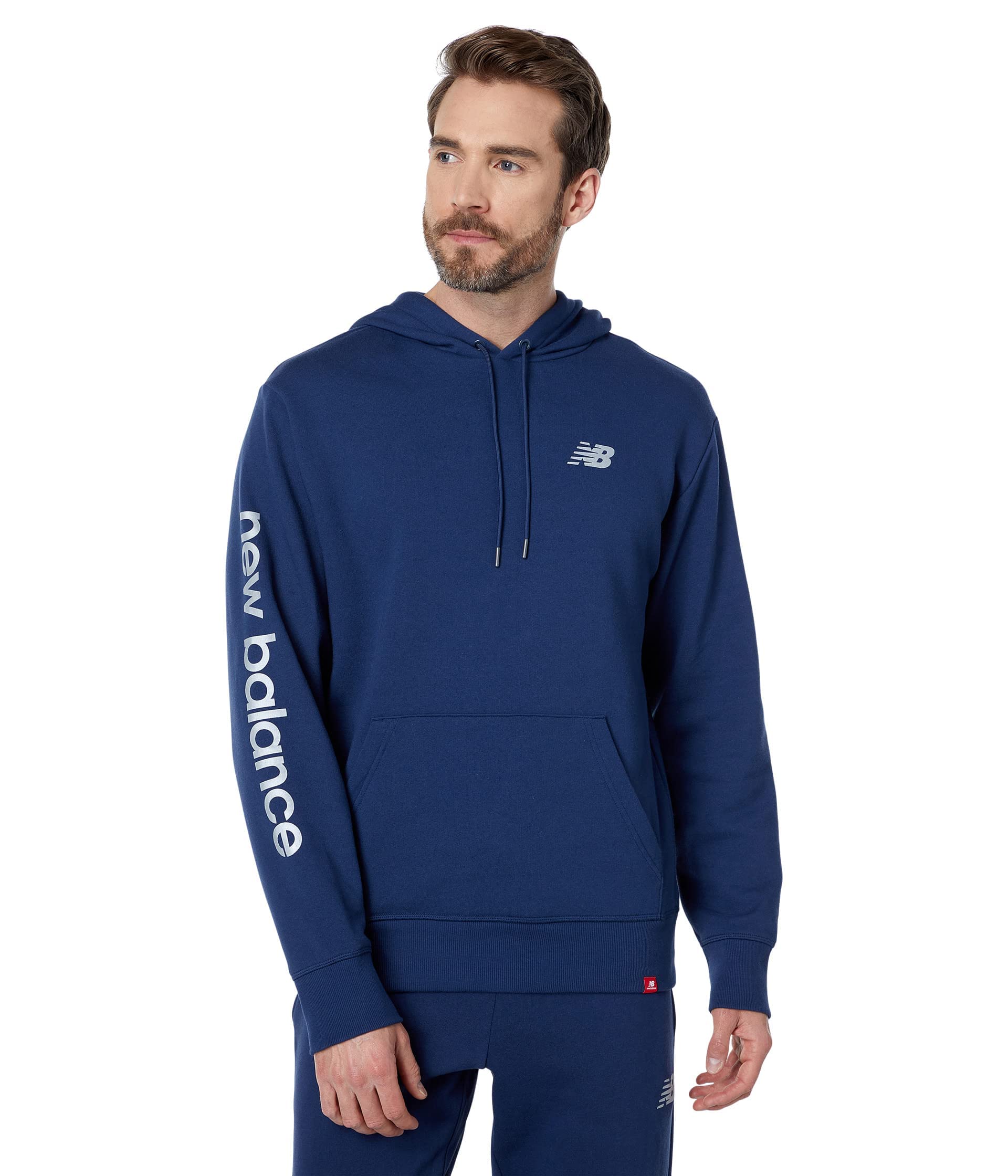 New Balance Men's NB Essentials Metallic Hoodie, Black , Large