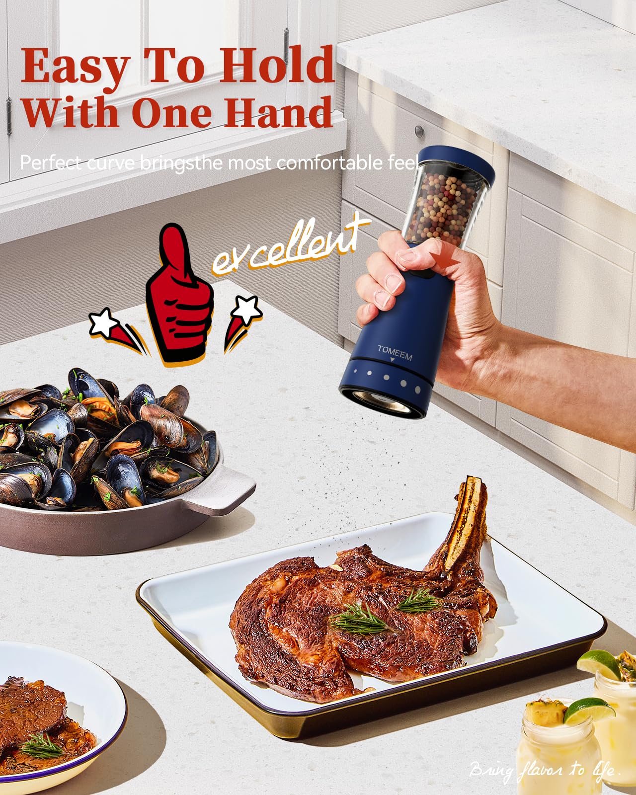 Electric Salt and Pepper Grinder Set with Storage Base, Stainless Steel Rechargeable Salt and Pepper Grinder Set with 4.5 oz Large Capacity, 1.8" Wide Mouth, Adjustable Coarseness, Ideal for Kitchen