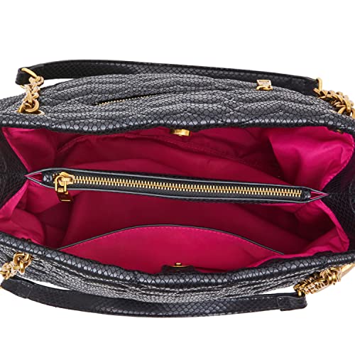 Betsey Johnson Take A Shine Quilted Tote, Black
