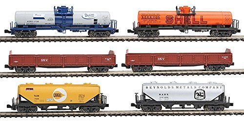N Mixed Freight Train Set - 6 Car Assortment