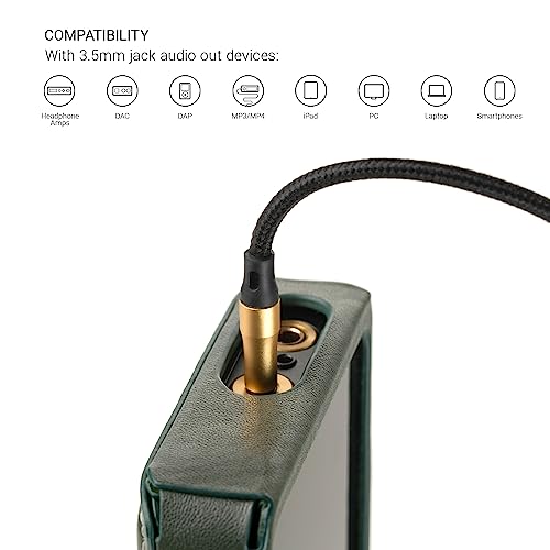 MEZE Audio | 3m Cable for 99 Classics Walnut Gold | 3.5mm Male to Dual TS Mono 3.5mm Male Connector Plug | Kevlar Reinforced Fabric | Oxygen-Free Copper
