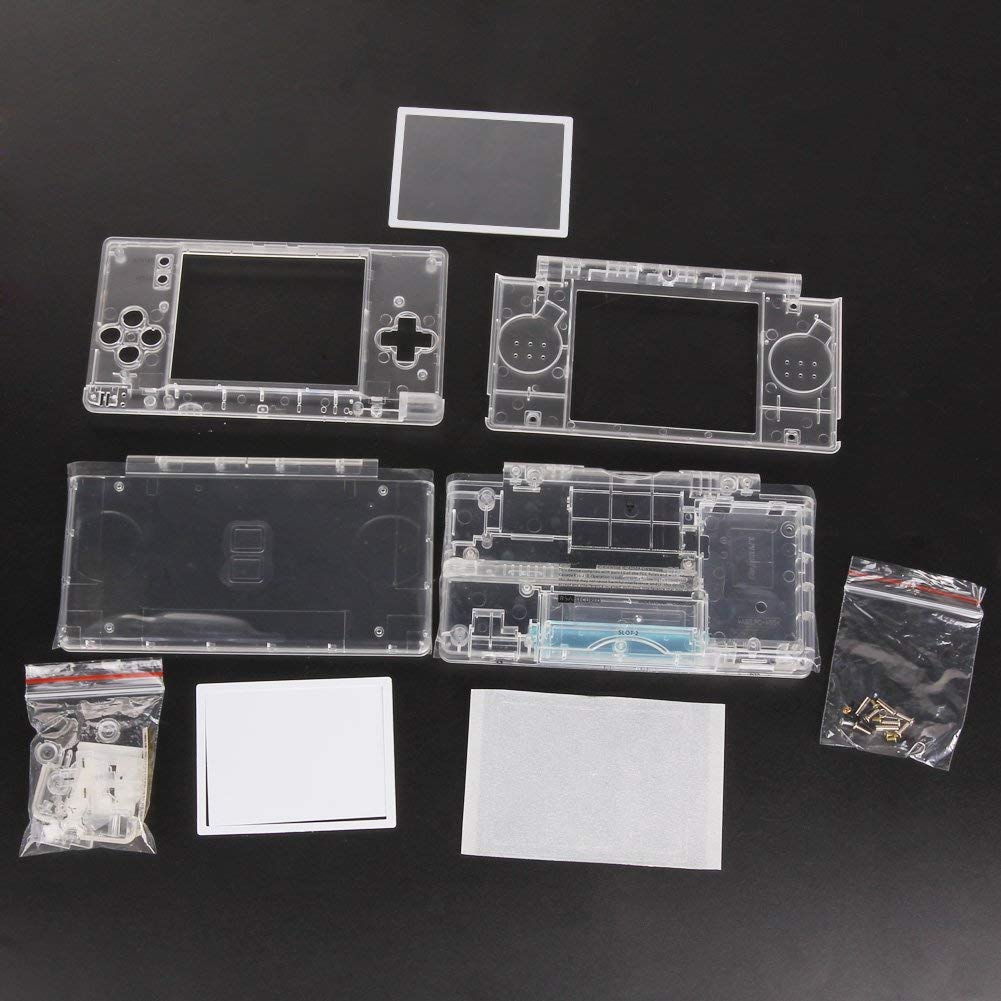JMXLDS New Full Housing Case Cover Shell with Buttons Replacement Parts For Nintendo DS Lite NDSL Game Console-Crystal Clear