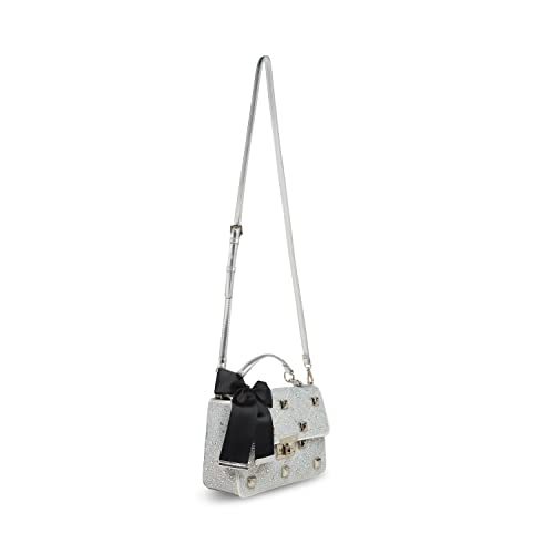 Betsey Johnson Studs N' Stones Rhinestone Satchel, Silver