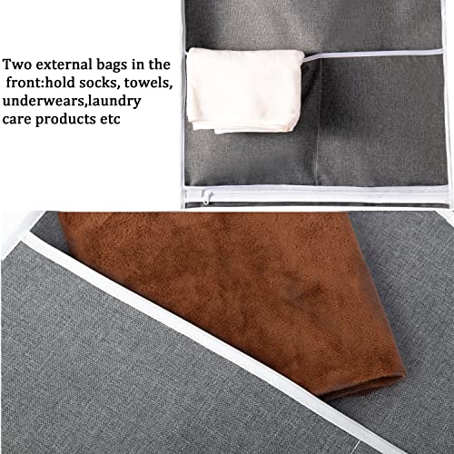 Extra Large Hanging Laundry Hamper,Oxford Fabric Washable Hanging Laundry Bag with 2 Over the Door Hooks 2 Suction Cup Hooks,Over the Door Laundry Hamper with Unique Zipper Design (XXL-GREY-1PC-R)