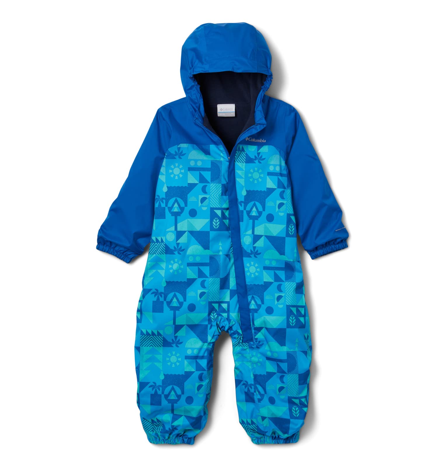 Columbia Toddler Unisex Critter Jitters II Rain Suit, Bright Aqua Quest/Bright Indigo, 2T