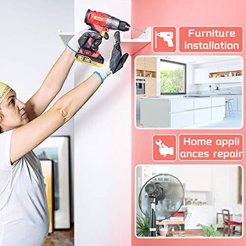 Cordless Drill Set, 20V Brushless Drill Driver, 2x 2.0Ah Li-ion Batteries, 530 In-lbs Torque, 1/2β All-metal Chuck, 21+1 Torque Settings, 0-1500RPM Variable Speed, 33pcs Accessories with Case