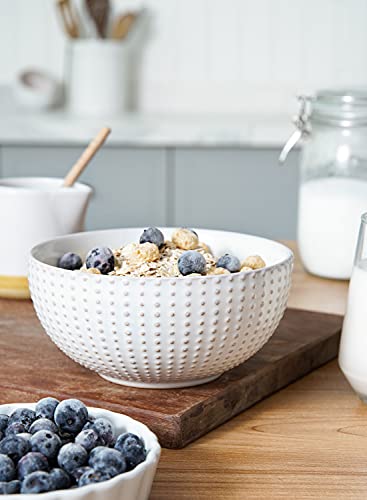 LE TAUCI Dinnerware Sets 12 Piece, Ceramic Plates and Bowls Set, House Warming Wedding Gift, Serve for 4 (10" Dinner Plates + 8" Salad Dish + 22 oz Cereal Bowl) x 4, Dishwasher safe - Arctic White