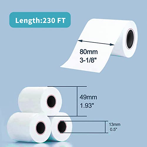 MFLABEL 10 Rolls Thermal Receipt Paper Rolls 3-1/8 x 230ft