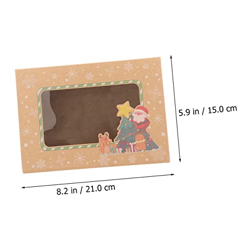 jojofuny Cupcake Box Christmas Window Box Mini Muffin Plastic Bread Box Christmas Gifts Plastic Gift Box Christmas Chocolate Boxes Christmas Window Gift Box Paper Candy Box Cake Holder