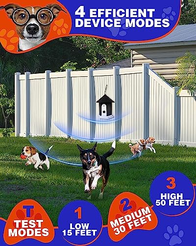 NOLTSE Anti Barking Device, Automatic Ultrasonic Dog Barking Control Devices & Dog Training Tools, Outdoor Waterproof Bark Box with 3 Levels & 50 Ft Range, Dog Barking Deterrent Safe for Human & Dog