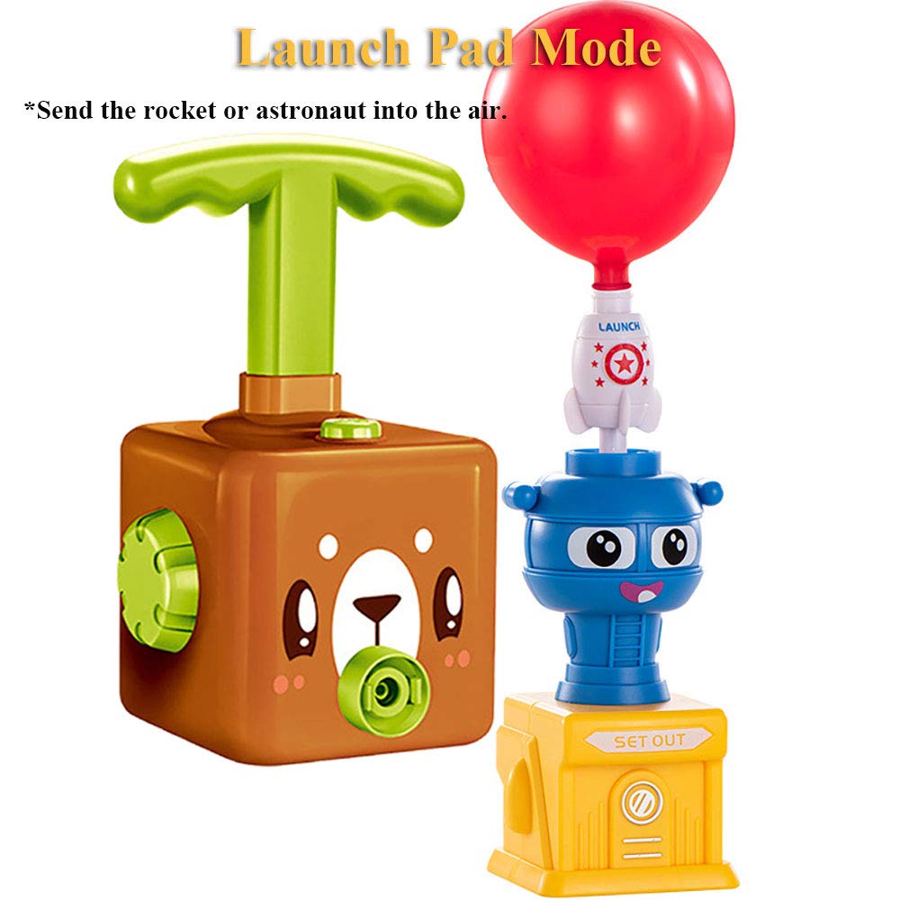 NEXTAKE Balloon Powered Car Launcher Toy Set, Aerodynamics Air Powered Toy Balloon Power Racer Balloon Car Toy with Pump, Launch Pad, Astronaut, Rocket (Duck with Launch Pad)