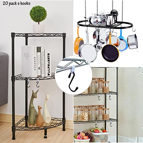 Crhexpva Anti Drop Wire Shelving S Hooks Metal Rack Hangers Untensil Hanging Hooks Shelves Hooks, Accessories Hangers (Shape A)