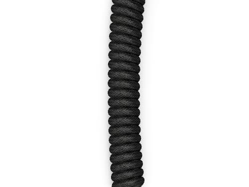 Glorious Coiled Keyboard Cable – Coiled USB C Cable Artisan Braided Cables for Mechanical Gaming Keyboard Coiled Cable - Custom Keyboard Cable (Black)