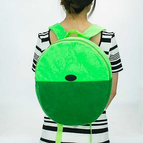 DSKOBT Green Backpack for Anime Costume Prop Lime Green Plush Backpack Cartoon Human's Adventure For Cosplay Halloween (Green)