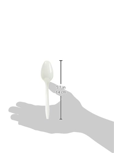 Bluesky Trading Kitchen Selection, White Medium Weight Teaspoons (100 Pieces) - Stylish & Disposable Plastic Cutlery, Perfect for Birthday Parties, BBQs, Home & Catering Events