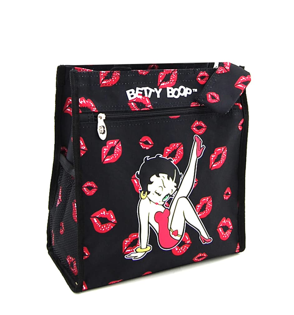Betty Boop Medium Shopper Bag (Black Lips w/Key Ring)