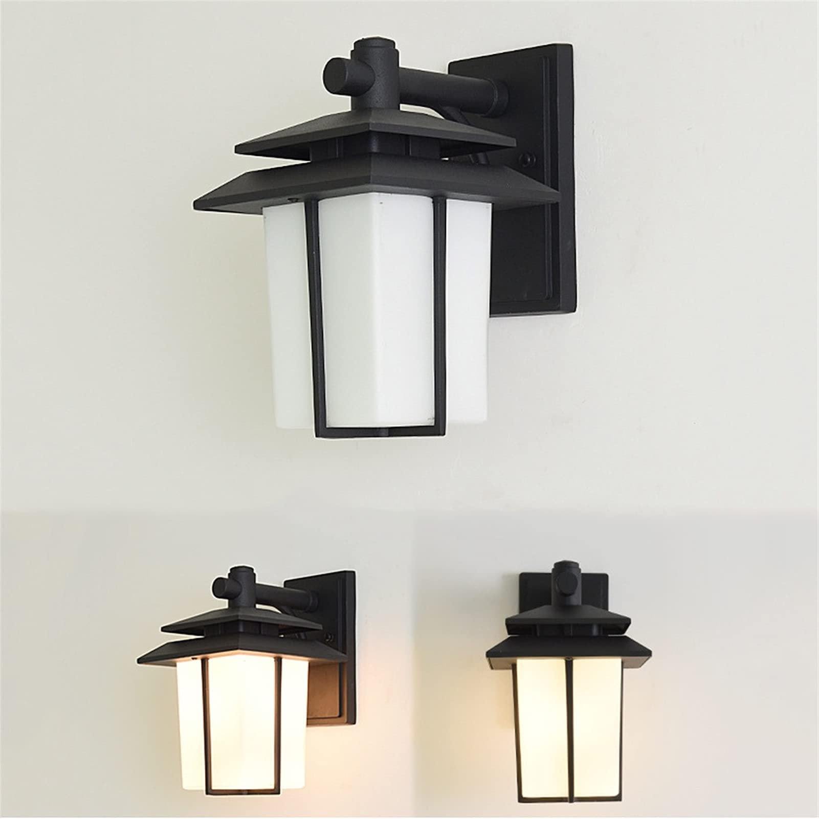 Quality wall lamps LED Outdoor Wall Light, Black with Transparent Water Glass, Photocell Sensor, 580 Lumens, Dusk to Dawn Light Sensor, Anti-Rust, Garden, Courtyard, Home, Decorative Lights, Residenti