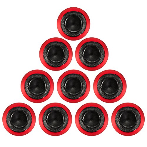 eXtremeRate 10 pcs Rubberized Chrome Red Thumbsticks Analog Sticks Buttons Replacement Parts for Xbox One Standard for Xbox One Elite for Xbox One S/X and for Xbox Series X & S Controller