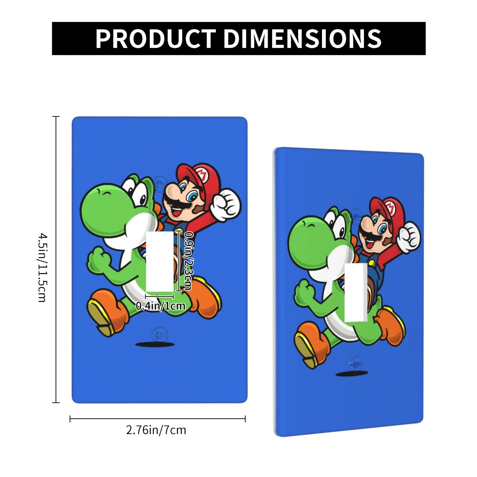 Cartoon Light Switch Cover Decortive Single Toggle Blue Wall Plate for Kids Bedroom Kitchen Nursery Home Decor