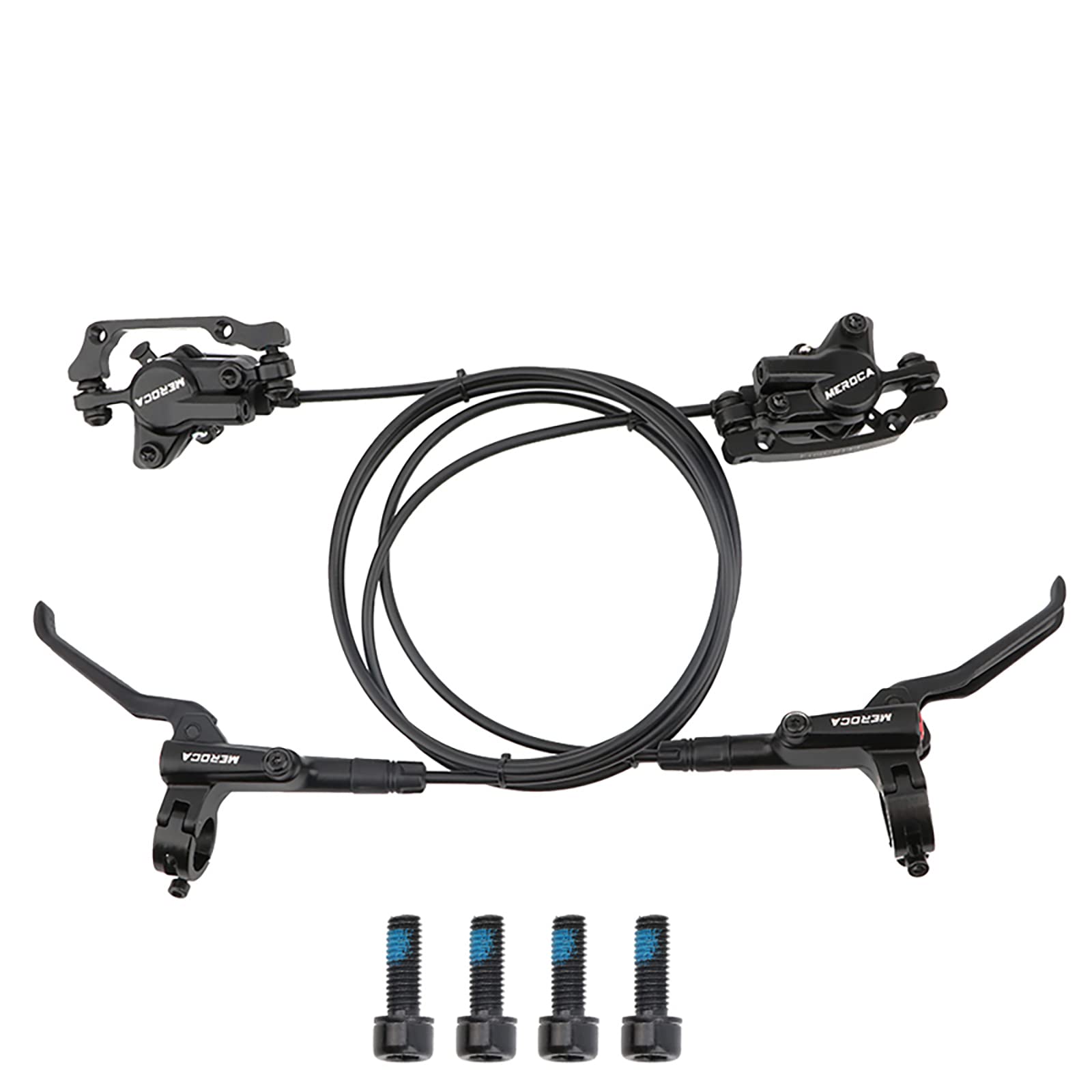 Bicycle Disc Brake Kit, MTB Hydraulic Disc Brakes Set with Calipers Left Front 800mm Right Rear 1400mm Hydraulic Brake Set for Mountain Bike, MTB, Ebike, Scooter