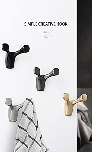 EYHLKM Wall Mounted Clothes Hook Punch-Free Bathroom Coat Hook Living Room Robe Hooks Rustproof Clothes Keys Hook Home Accessories ( Color : Golden , Size : As The Picture Shows )