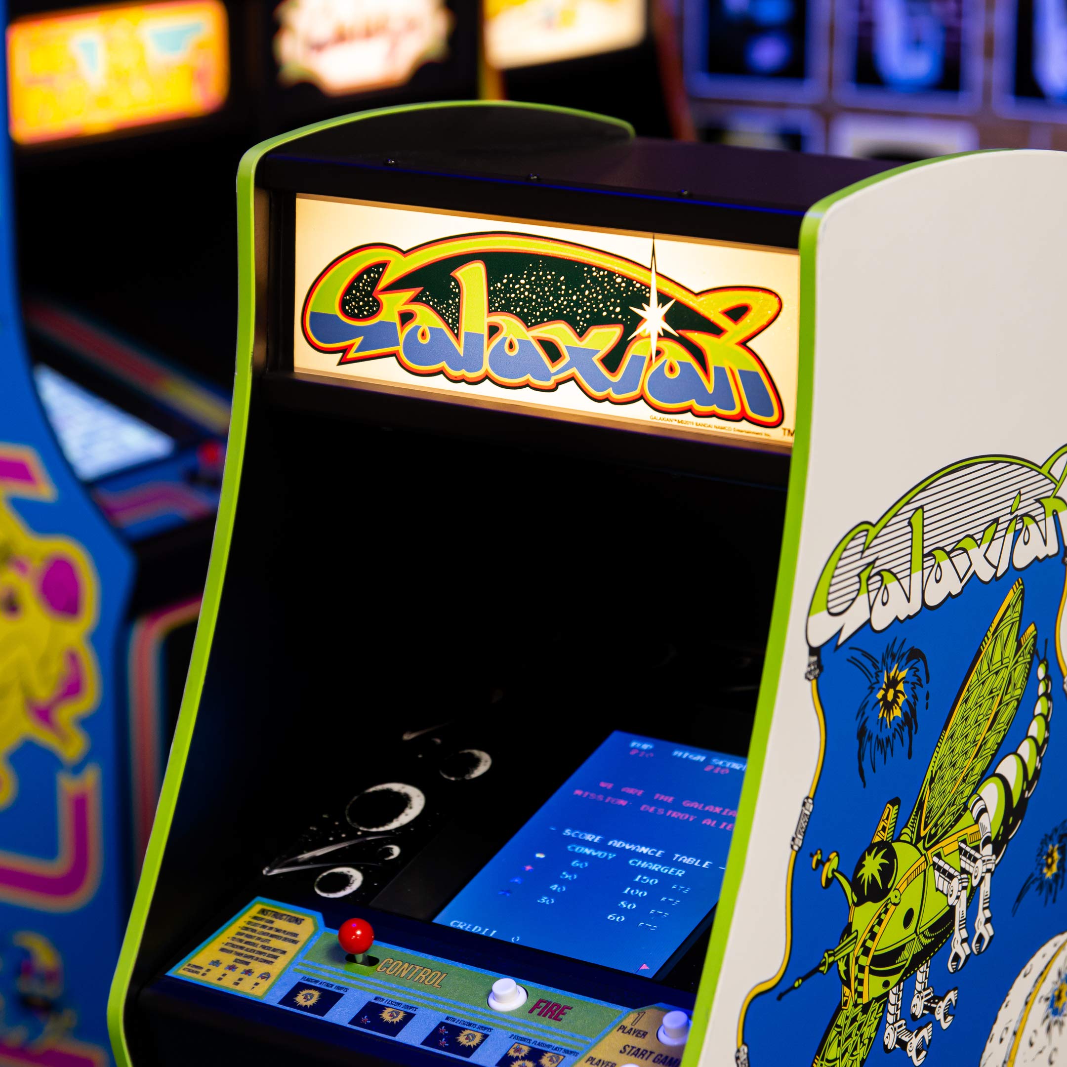 Quarter Arcades Official Galaxian 1/4 Sized Mini Arcade Cabinet by Numskull – Playable Replica Retro Arcade Game Machine – Micro Retro Console
