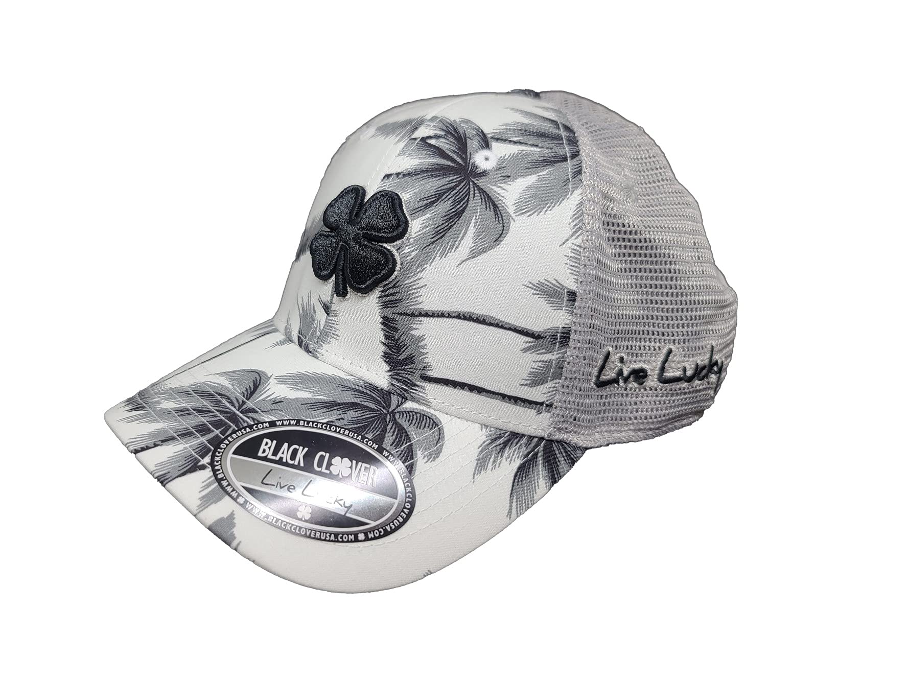 Black Clover Island Luck Hat - Tropical A 12 - Black/Black Mesh - Adjustable